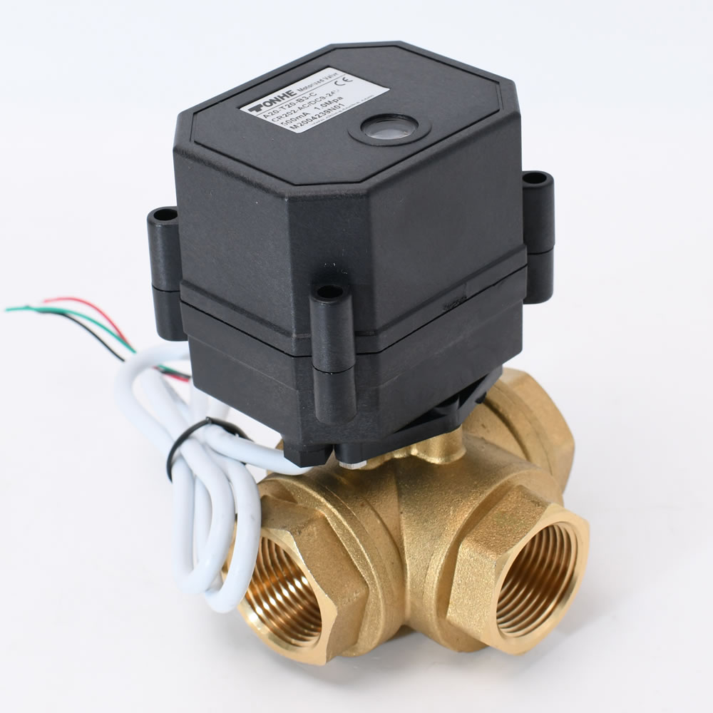 3 Way L Port T Port Brass 3 4 Dn20 Electric Valve Motorized Ball Valve